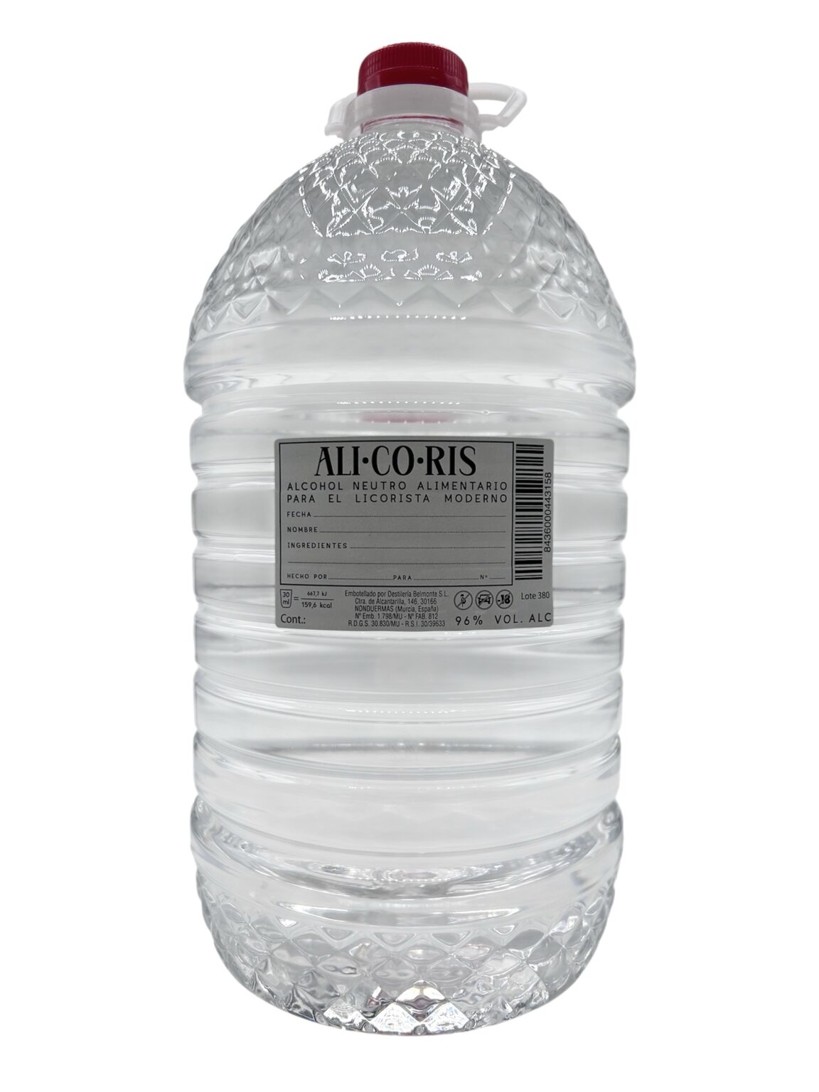 Alcohol alimentario para hacer licores. 96% Vol. ALc. 5 Litros ...